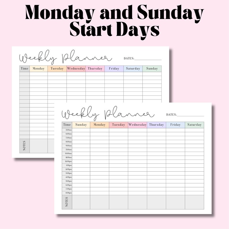 Editable Weekly Planner | Weekly Schedule PDF | Weekly Organizer ...