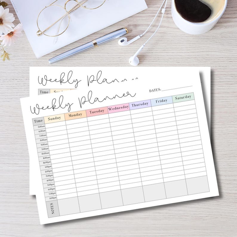 Editable Weekly Planner | Weekly Schedule PDF | Weekly Organizer ...