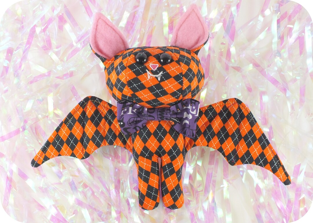 Mini Bat Plush - Orange & Black Checkerboard - Etsy