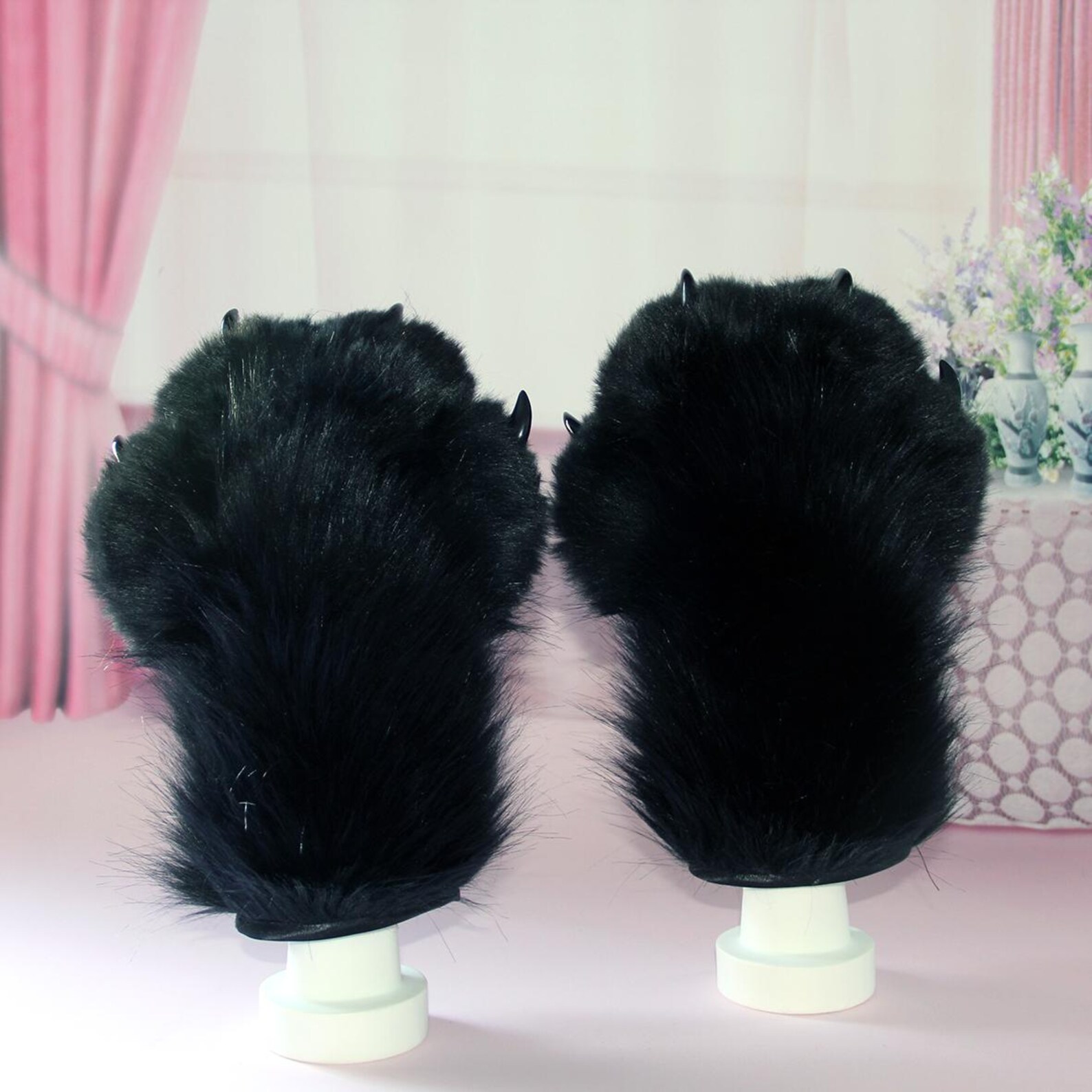 All Black Fursuit Paws: Furry Handpaws, Custom Cat Paws, Canine Paws ...