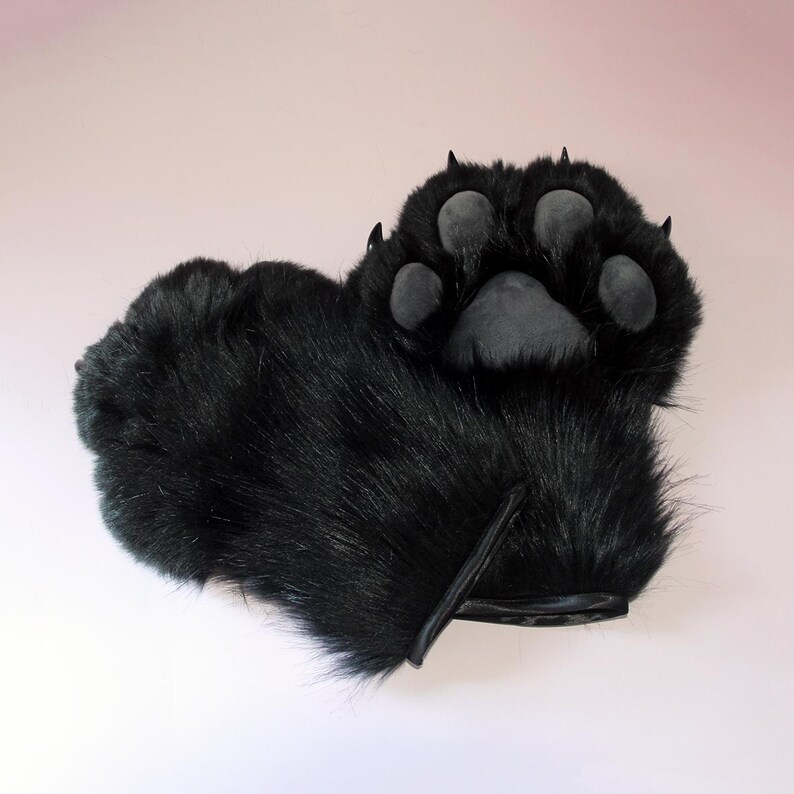 All Black Fursuit Paws: Furry Handpaws, Custom Cat Paws, Canine Paws ...