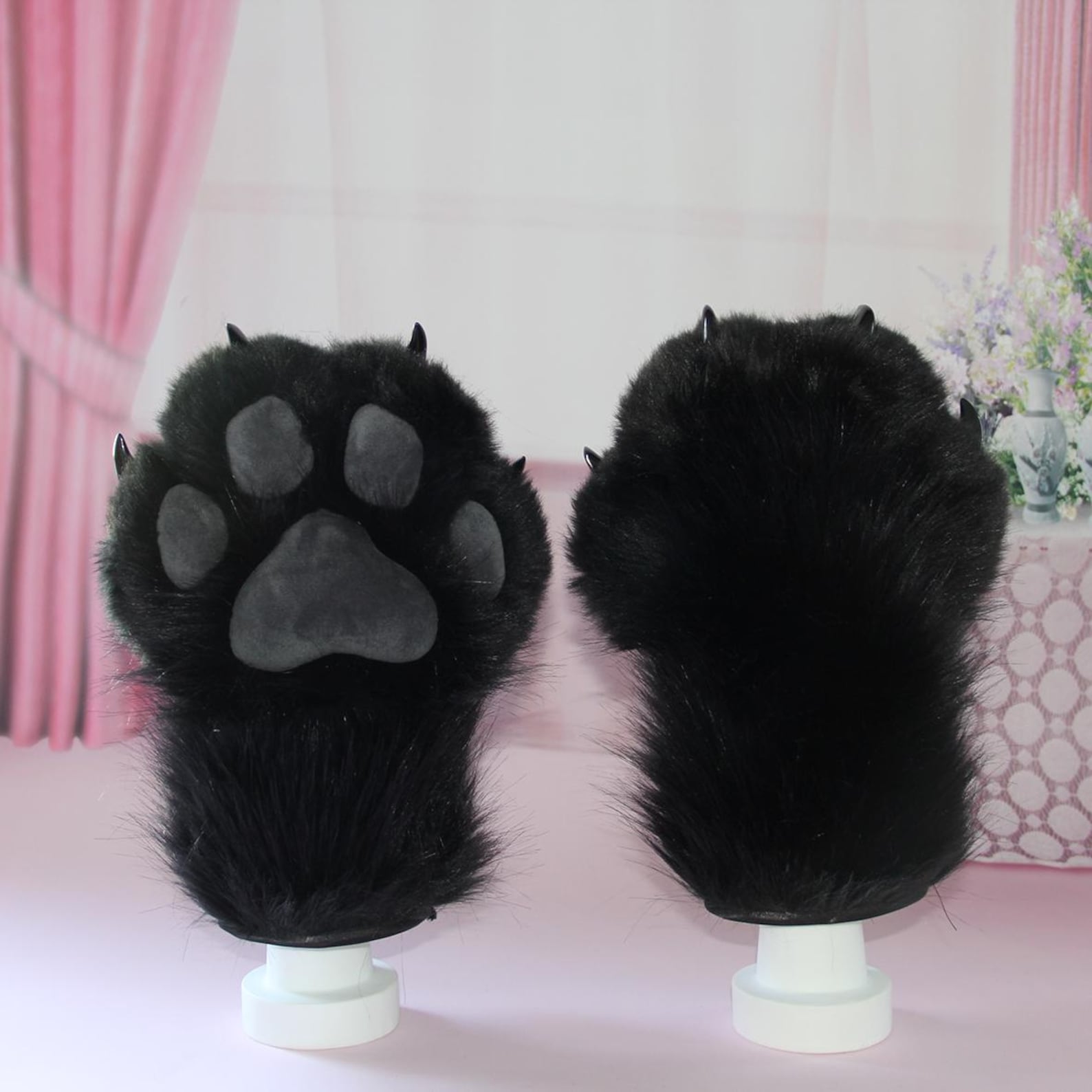 All Black Fursuit Paws: Furry Handpaws, Custom Cat Paws, Canine Paws ...