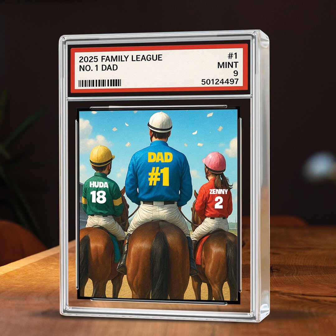 Personalized Dad Trading Card Acrylic Block, Custom Family League Gift ...