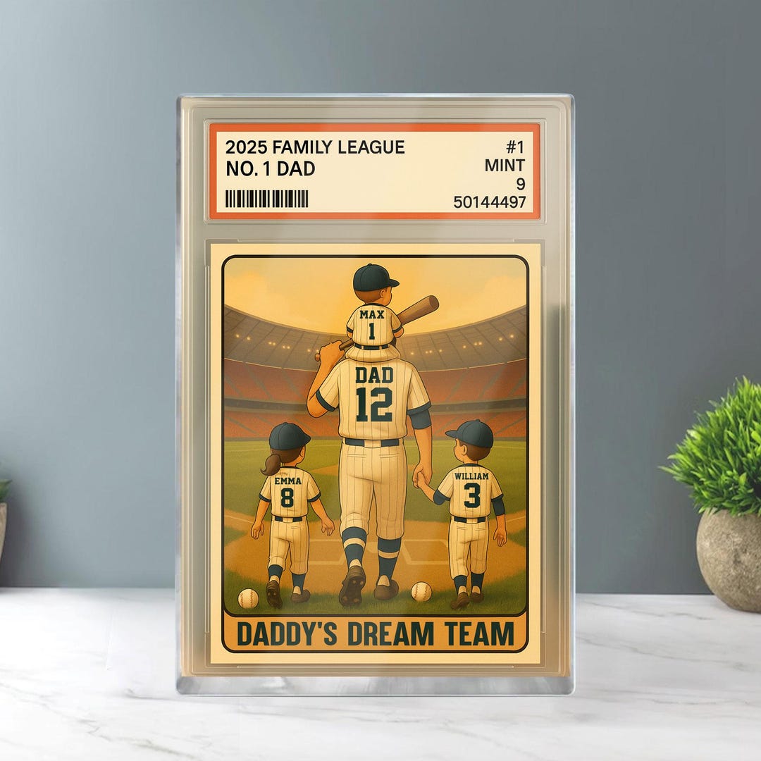 Personalized Trading Card Baseball Dad Acrylic Block, Daddy’s Dream ...