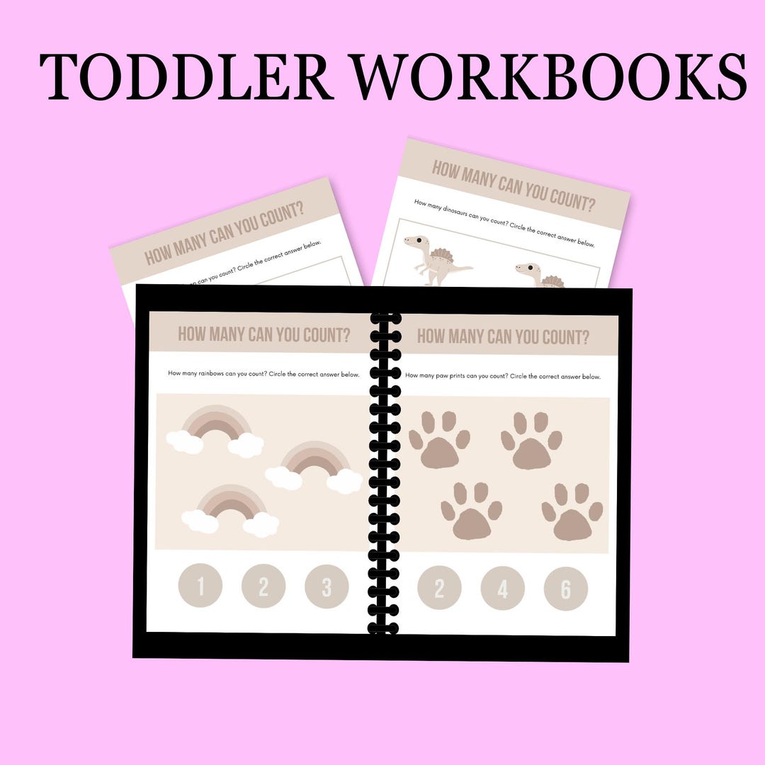 TODDLER COUNTING Workbook PDF: Preschool Activity Book, Kids Learning ...