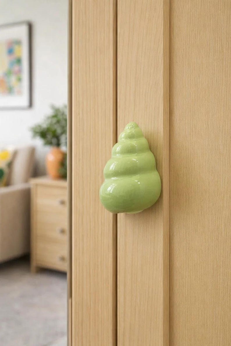 Colorful Conch Ceramic Handle - Cartoon Conch Drawer Handle, Suitable ...