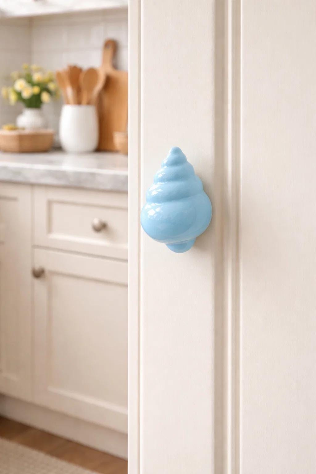 Colorful Conch Ceramic Handle - Cartoon Conch Drawer Handle, Suitable ...