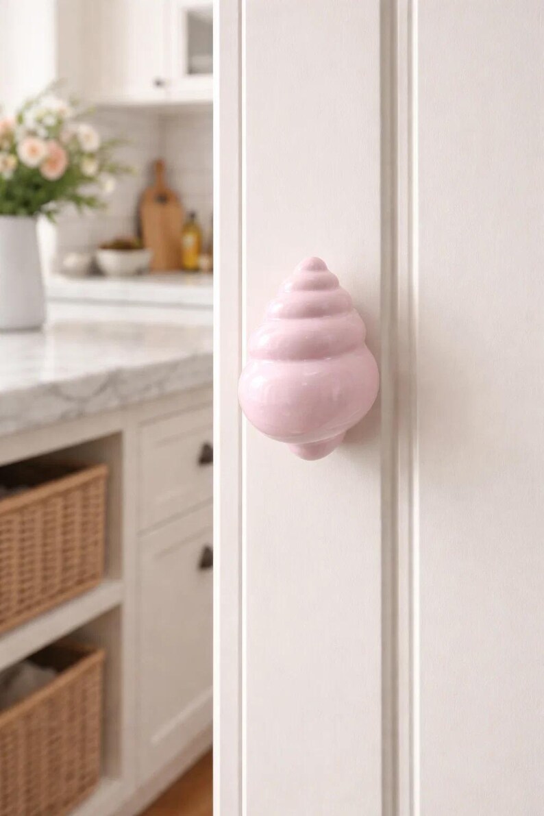 Colorful Conch Ceramic Handle - Cartoon Conch Drawer Handle, Suitable ...