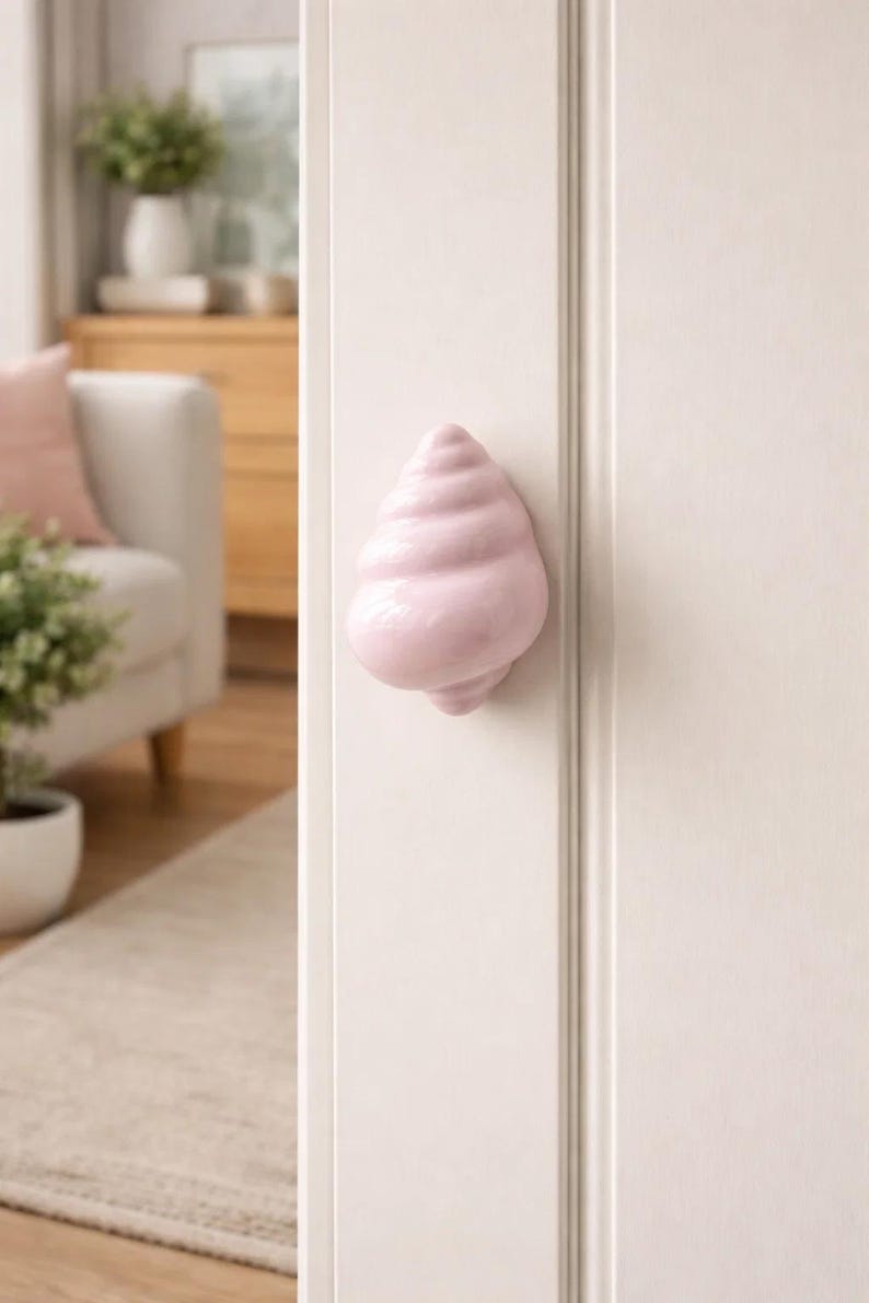 Colorful Conch Ceramic Handle - Cartoon Conch Drawer Handle, Suitable ...