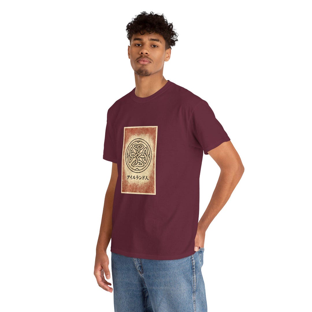 Japanese Wood Block Print Irish Celtic Design Unisex Heavy Cotton Tee ...