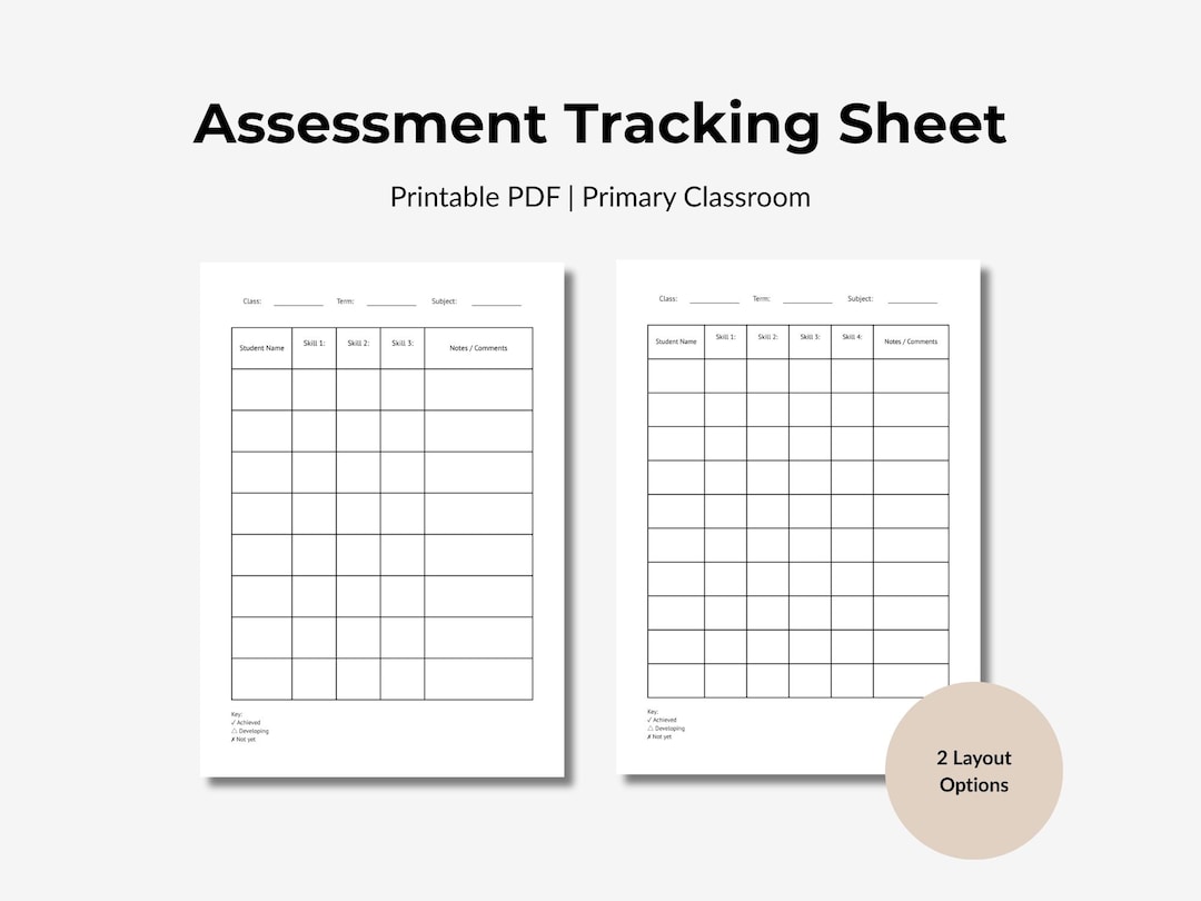 Assessment Tracking Sheet – Primary Teacher Printable | Student ...