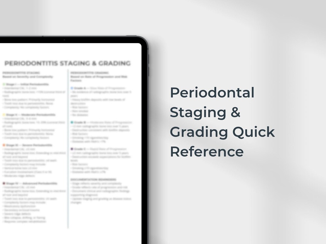 Periodontal Staging & Grading Quick Reference for Dental Hygienists ...