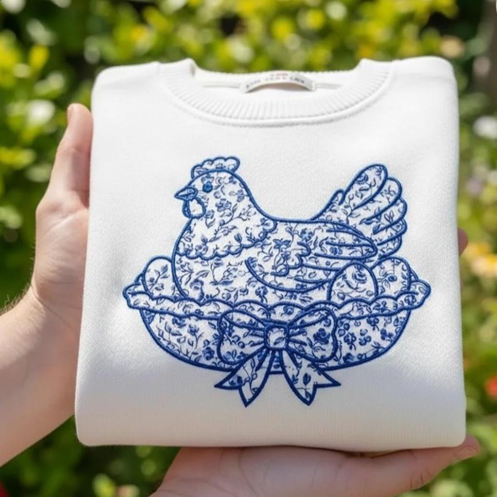 Vintage Hen Applique Embroidery Design, Grandma Geese Digital File ...