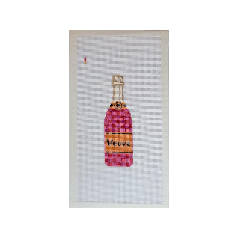 Veuve Checkered Bottle Needlepoint Canvas - Etsy
