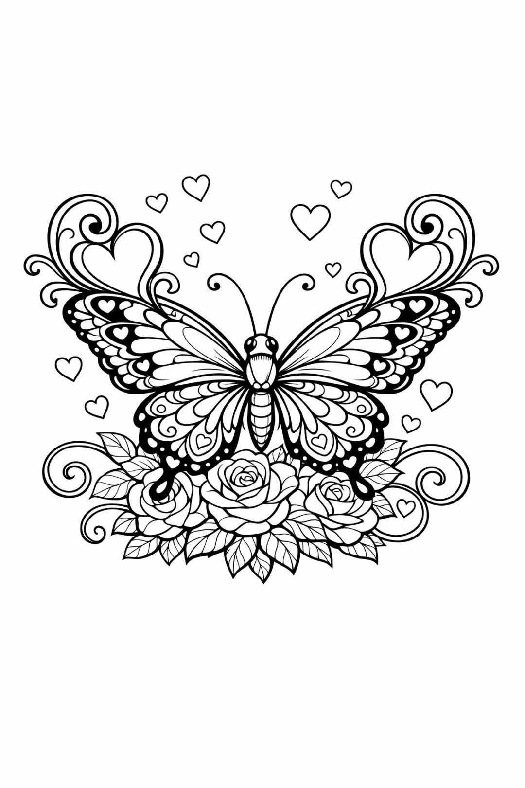 50 Valentine Insect Coloring Pages Printable | Butterflies Bees ...