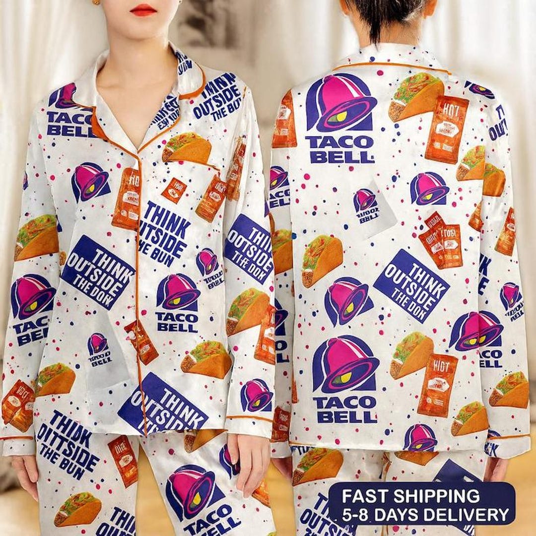 Taco Bell Pajama Set, Fast Food Satin Pajamas - Etsy