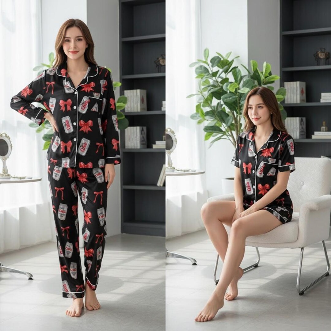 Retro Diet Coke Pajamas Pajama Set, Vintage Soda Can Pjs, Cute Cola ...