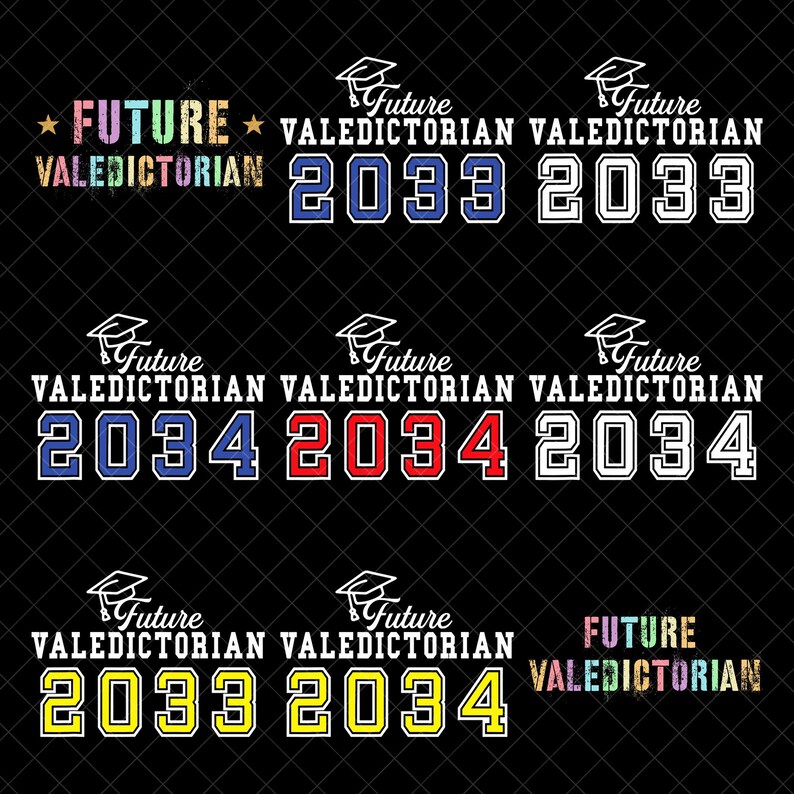 Future Valedictorian Png Bundle, Graduation Year 2033 2034 PNG, School ...