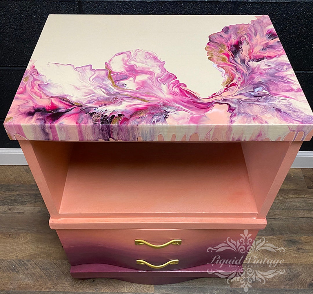 Bedroom End Table. Living Room End Table. Unique Hand Painted End Table ...