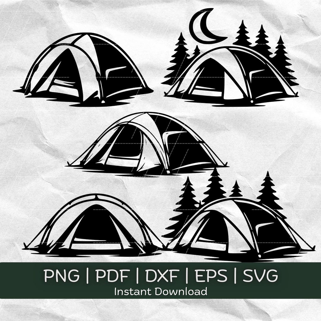 Camping Tents V.2 SVG Bundle | Camping Vector Designs | Png Dxf Eps - Etsy