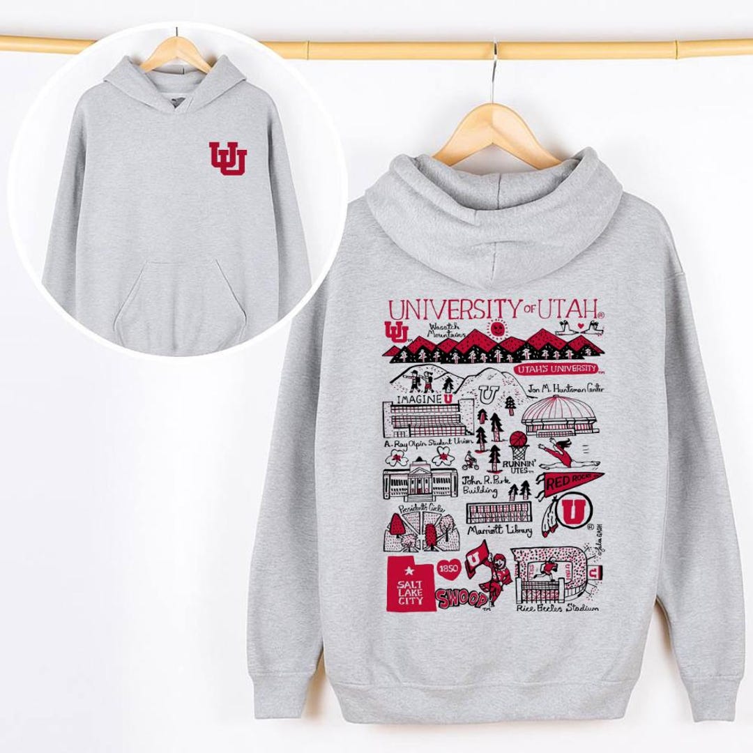 Custom College Hand Sketched Graphic Shirt, Vintage University of Utah ...
