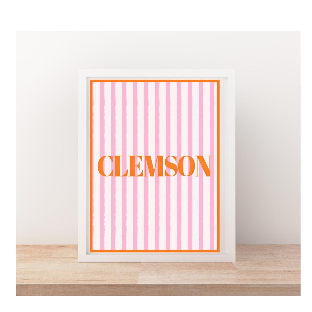 Clemson Wall Art Print | College Dorm & Apartment Decor | Tigers Gift ...