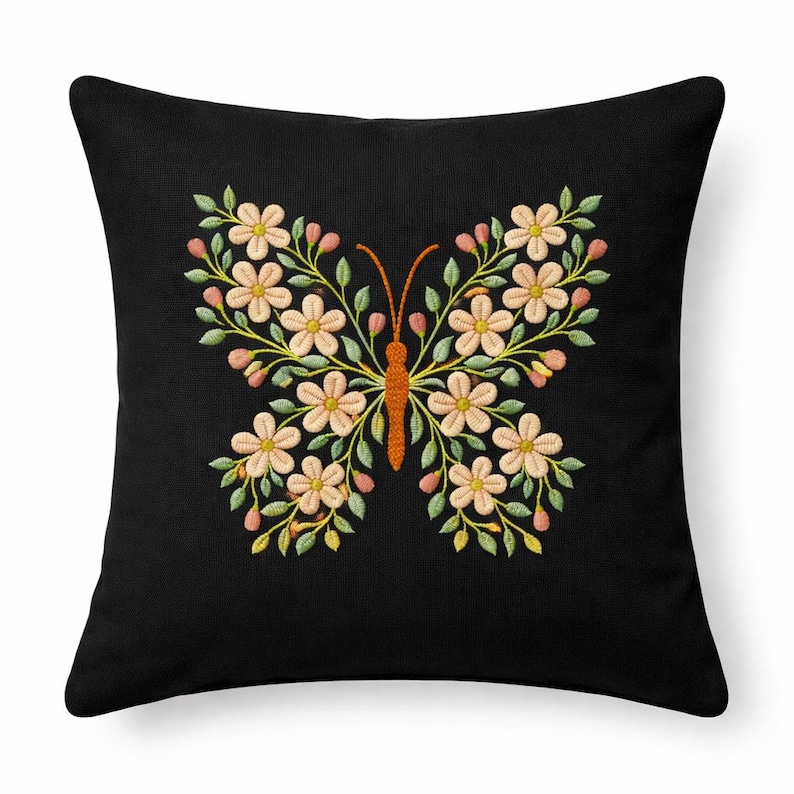 Floral Butterfly Garden Embroidery Design | Garden Butterfly Machine ...