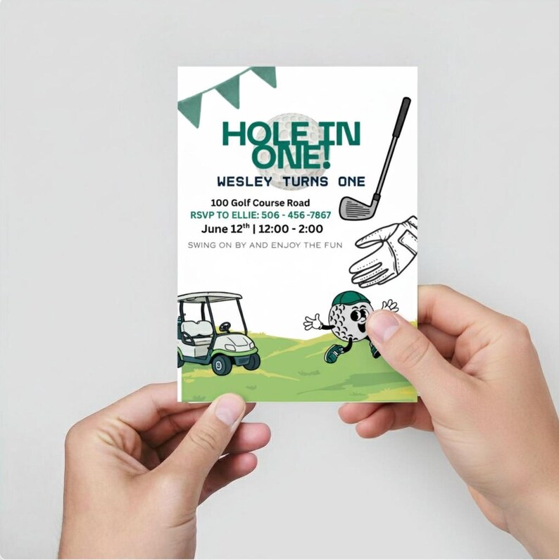 Hole in One Birthday Invitation! - Etsy