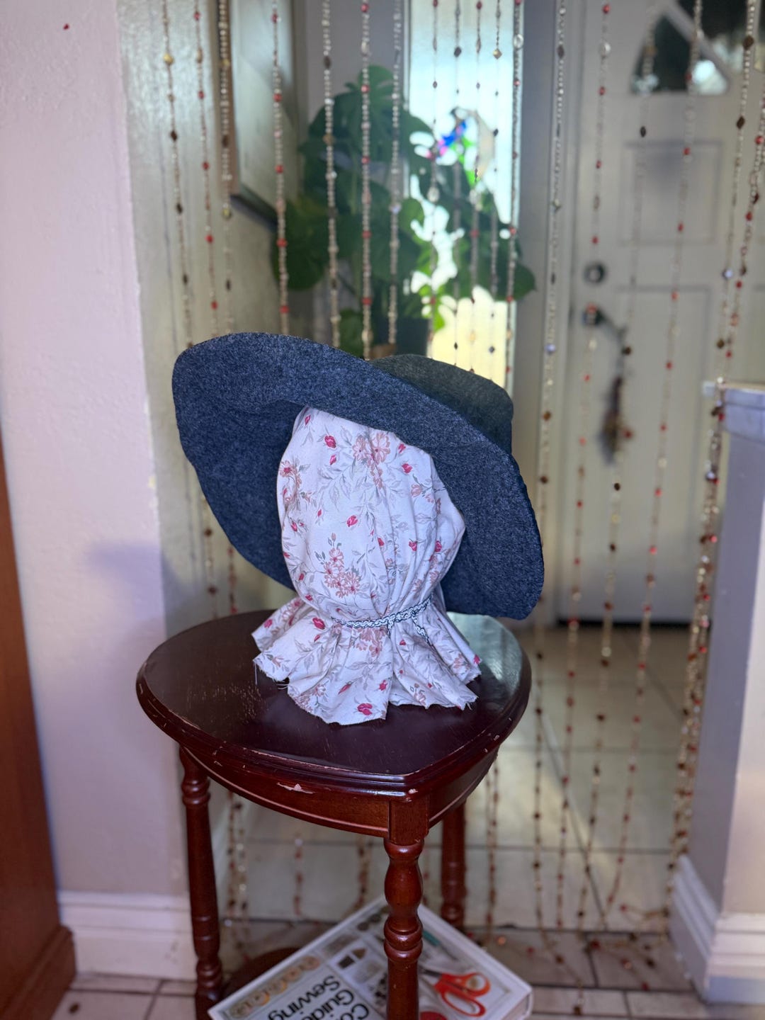 Gray (dark), Wizard Witch or Mage Hat, Paired With Gingham Pattern ...
