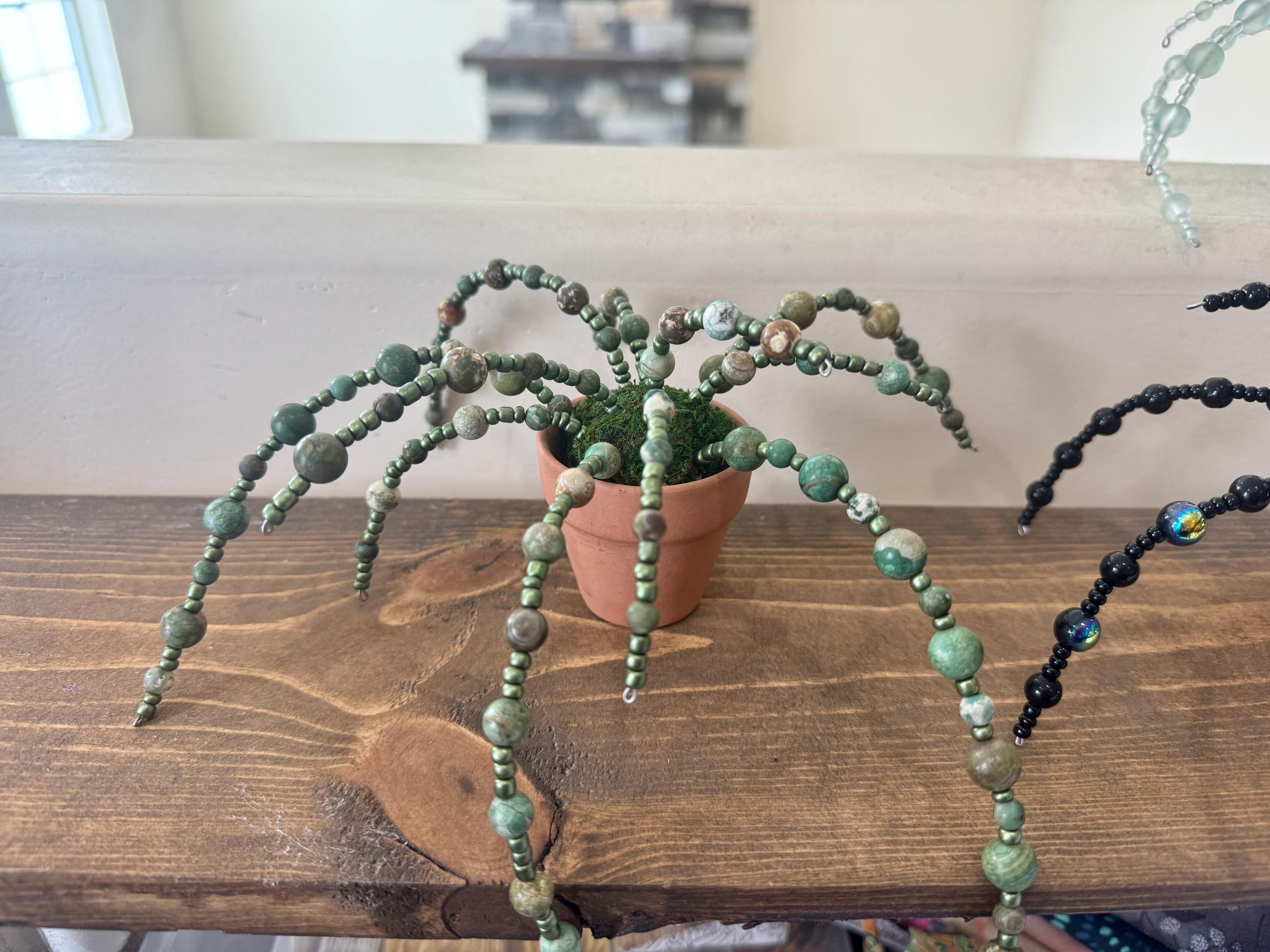 Stone and Glass Beaded Forever Succulent, Faux Plant, Sting of Pearls ...