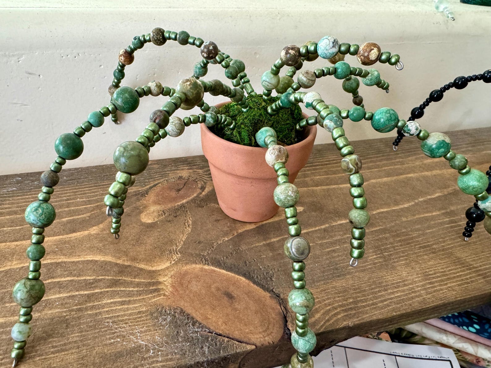Stone and Glass Beaded Forever Succulent, Faux Plant, Sting of Pearls ...