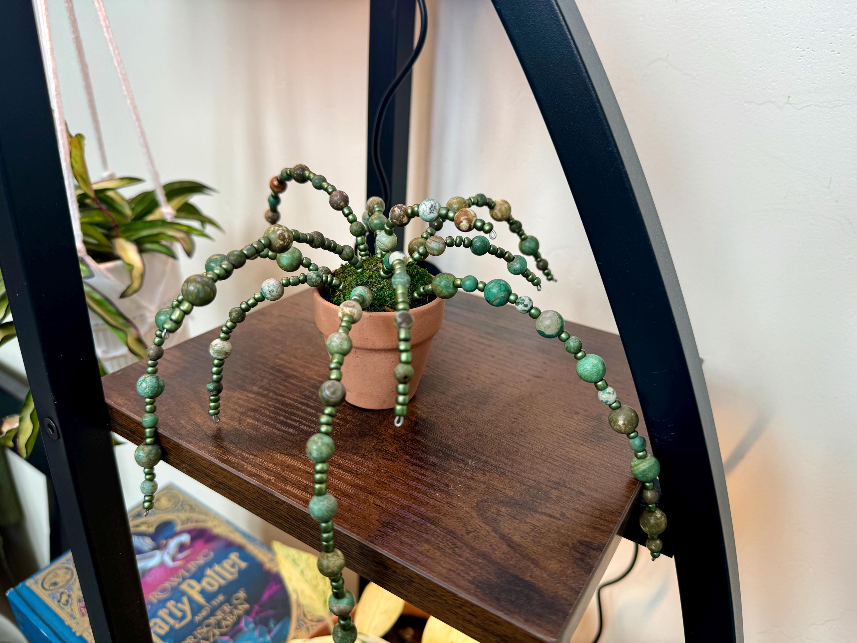 Stone and Glass Beaded Forever Succulent, Faux Plant, Sting of Pearls ...