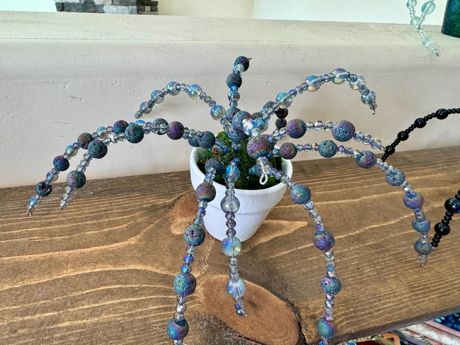 Lava and Glass Beaded Forever Succulent, Faux Plant, Sting of Pearls ...