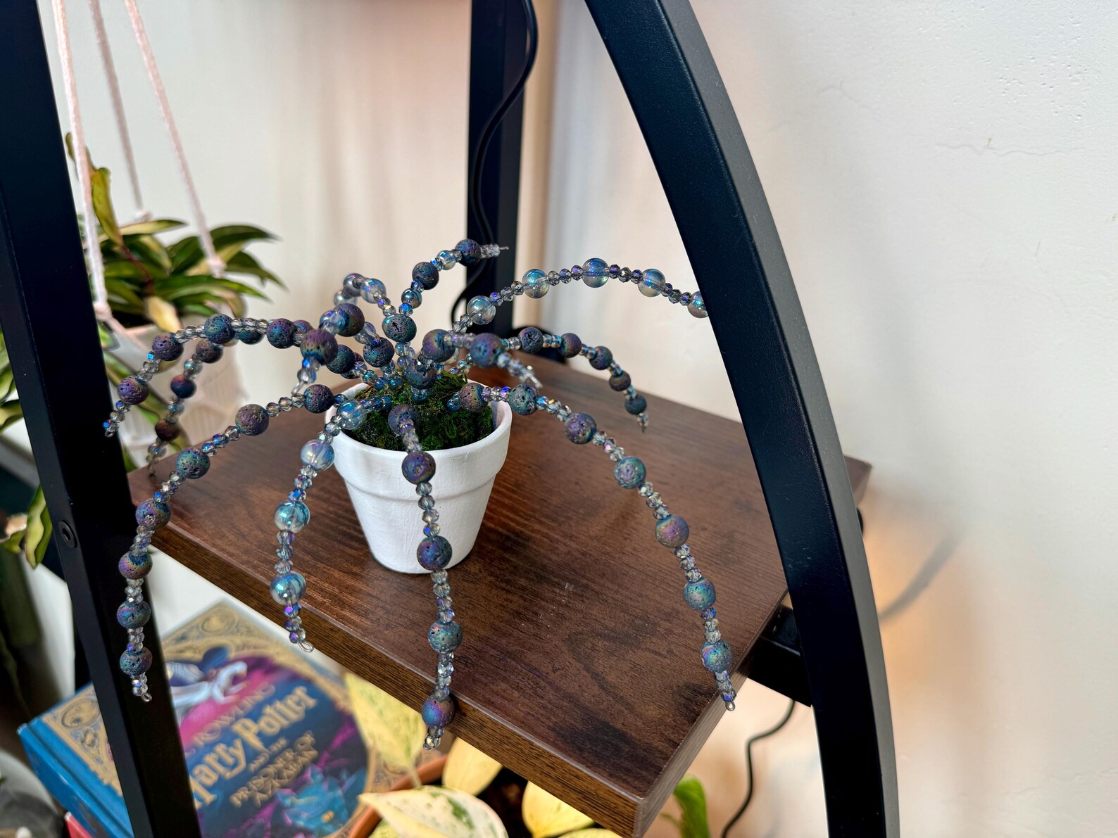 Lava and Glass Beaded Forever Succulent, Faux Plant, Sting of Pearls ...