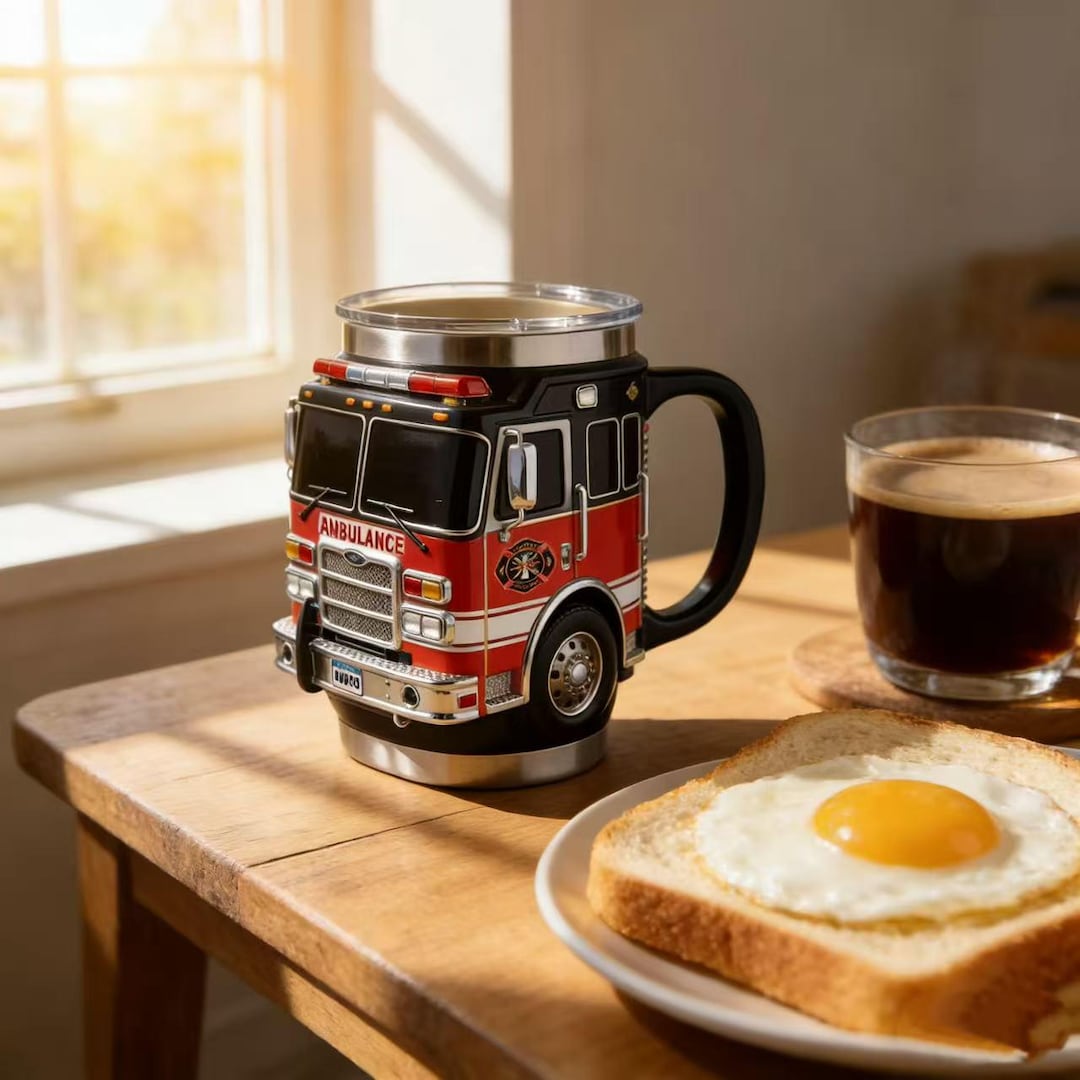 Emergency Vehicle Mug | Police Car Fire Truck Ambulance Coffee Mug | 3D ...
