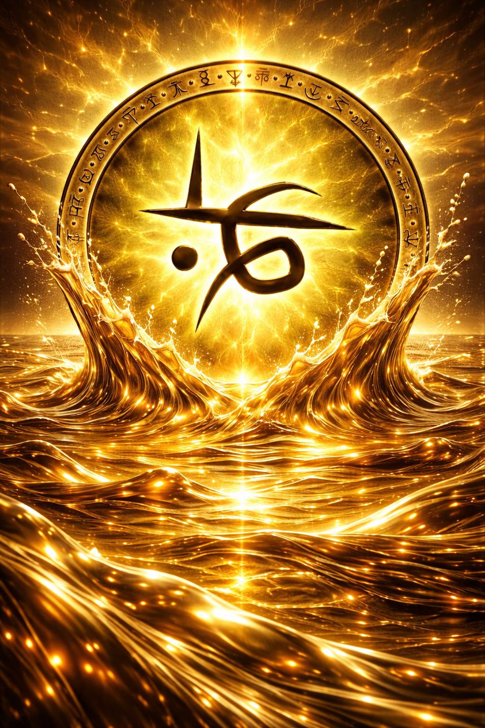 Good Luck Sigil Mobile Wallpaper: 9 Mystic Green & Gold Magical Symbols ...