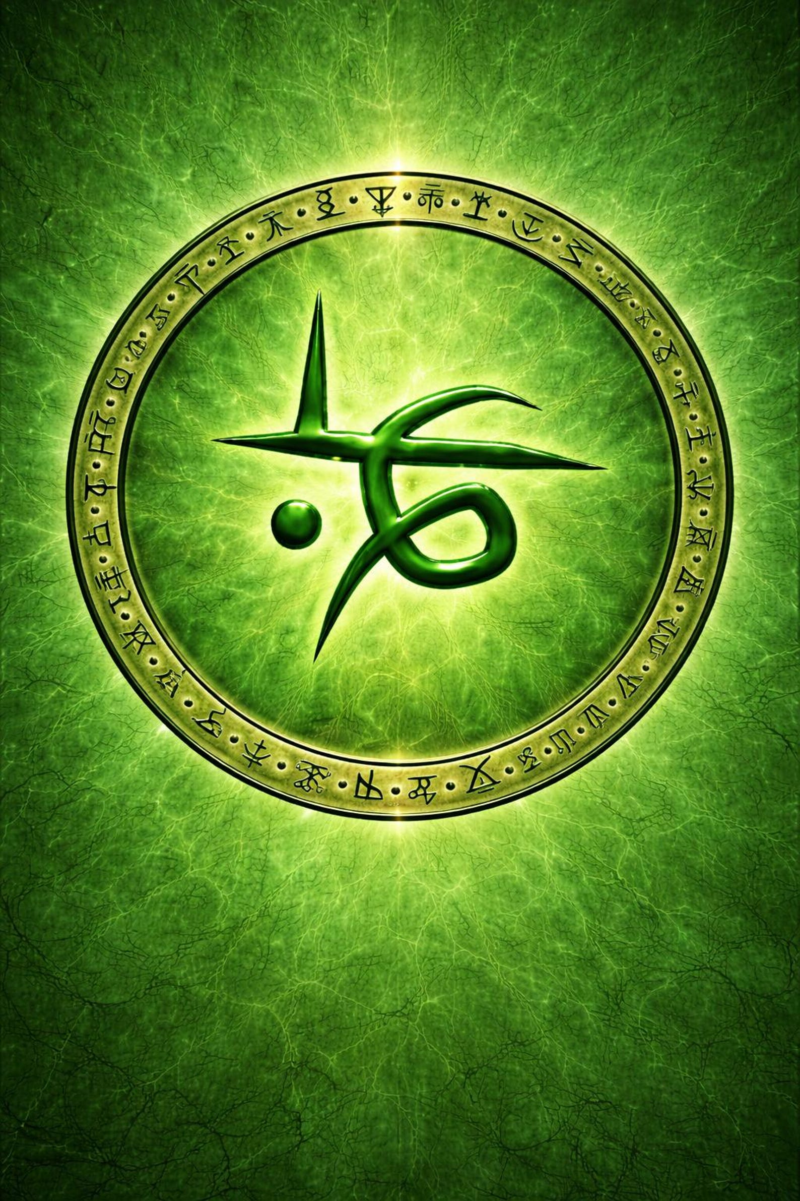 Good Luck Sigil Mobile Wallpaper: 9 Mystic Green & Gold Magical Symbols ...