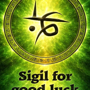 Good Luck Sigil Mobile Wallpaper: 9 Mystic Green & Gold Magical Symbols ...