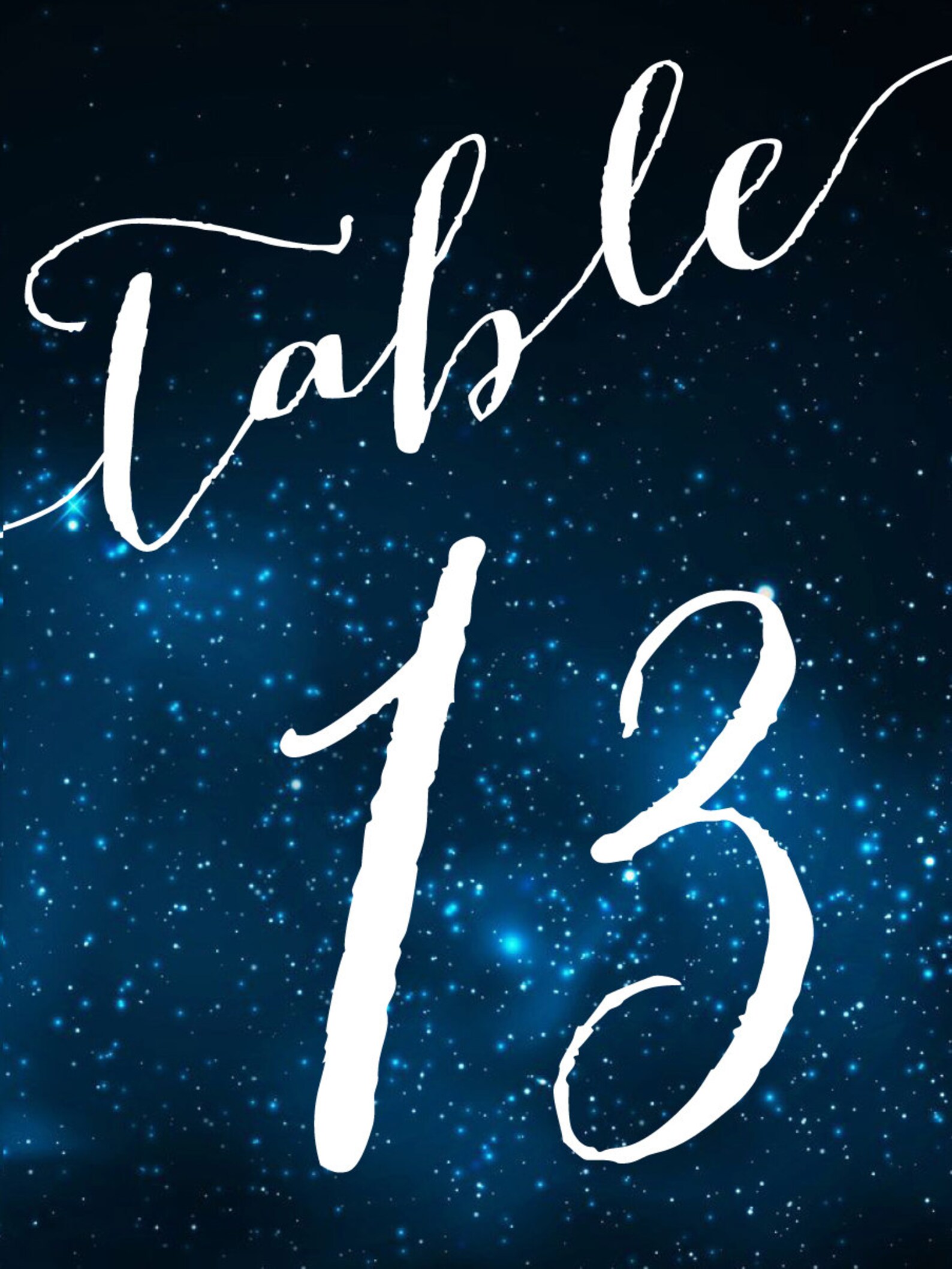 Galaxy Stars Table Numbers Printable PDF - Instant Download - Wedding ...