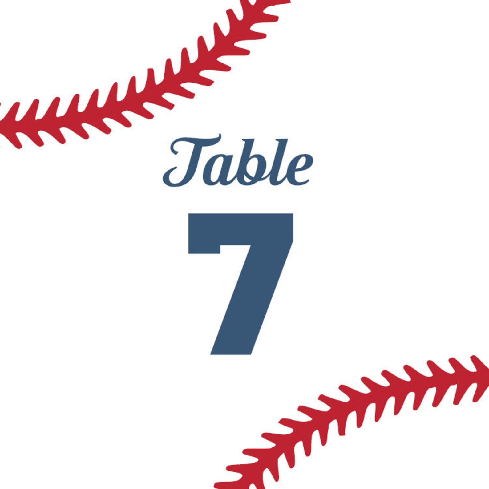 Wedding Table Numbers Printable PDF - Instant Download - Baseball ...