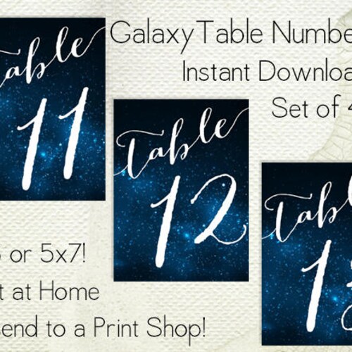 Galaxy Stars Table Numbers Printable PDF Instant Download - Etsy