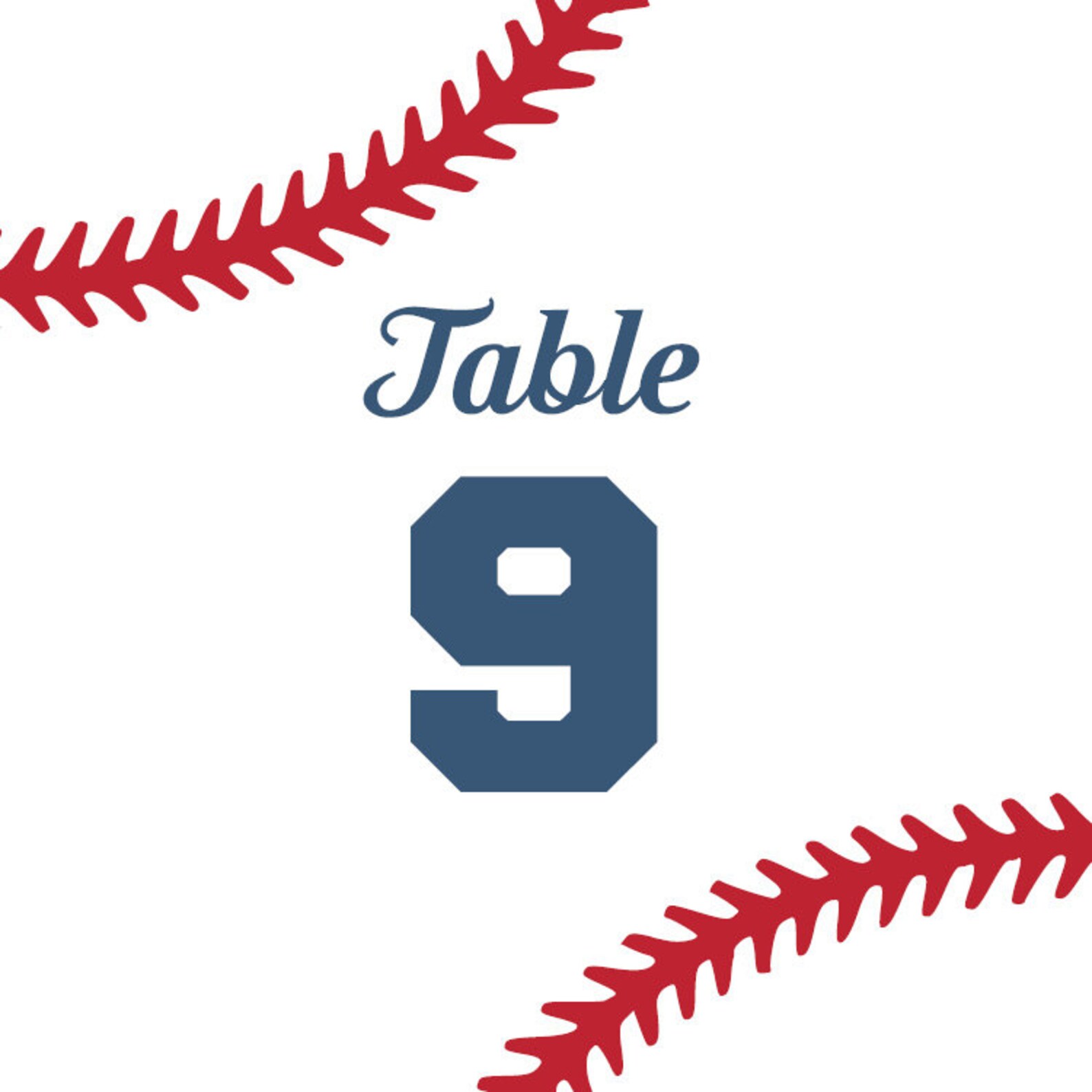 Wedding Table Numbers Printable PDF - Instant Download - Baseball ...