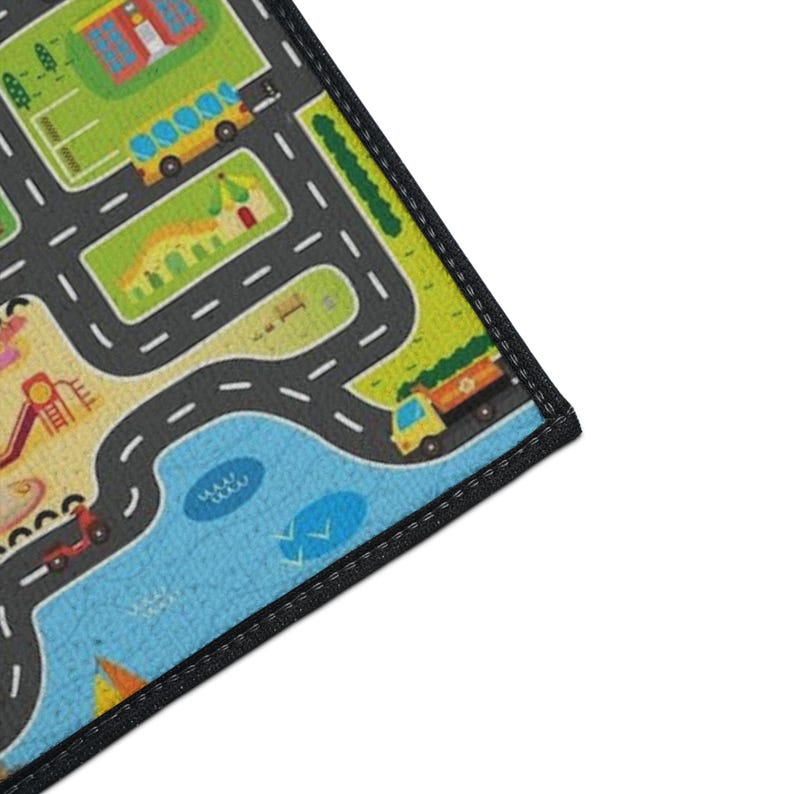 Kids Road Play Rug, City Traffic Playmat for Toddlers, Toy Car Play Rug ...