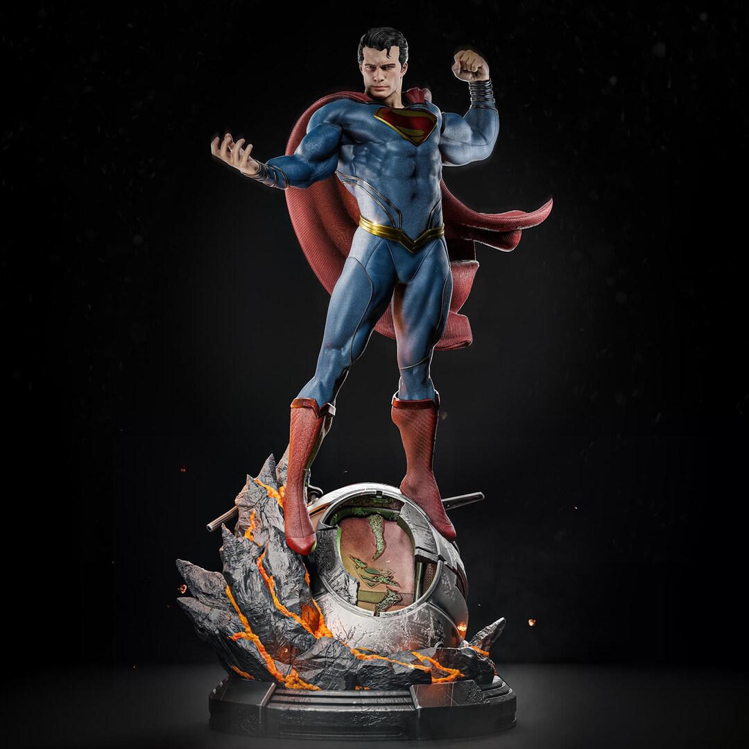 Heroic Man Statue STL | 1/6 Scale | Floating Power Pose With Rock Base ...