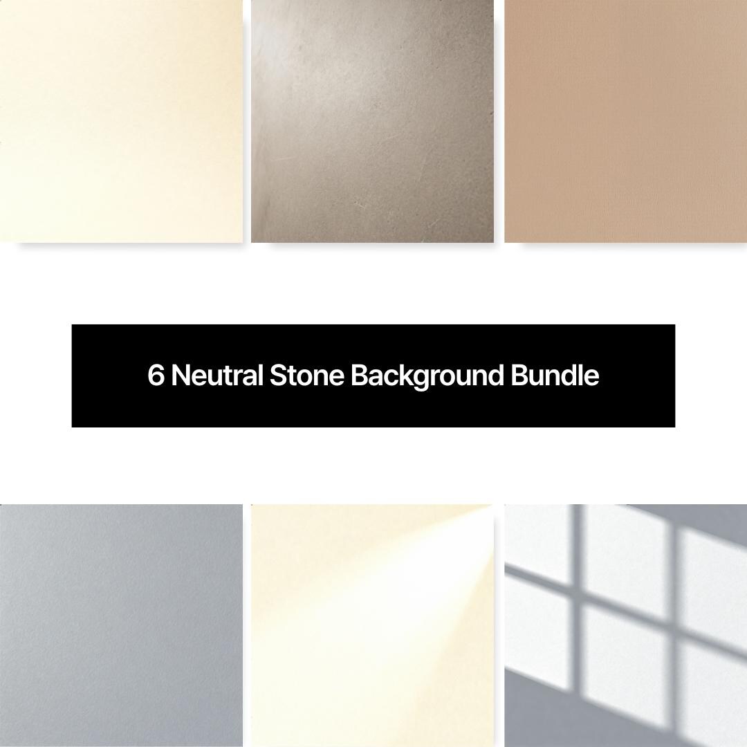 Neutral Stone Background Bundle, 6 Aesthetic Product Photography ...