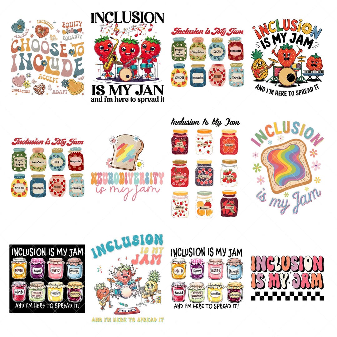 Inclusion is My Jam PNG Digital Download, Autism Awareness Instant ...