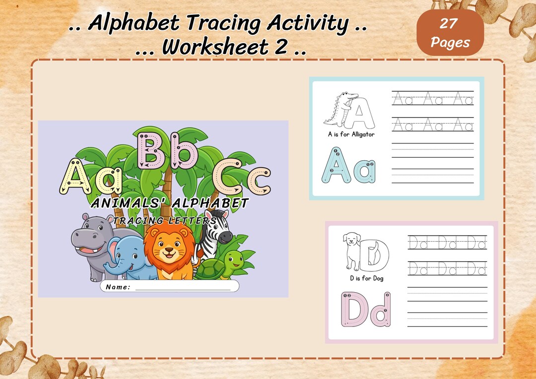 26 Printable Trace the Alphabet Worksheets - Etsy