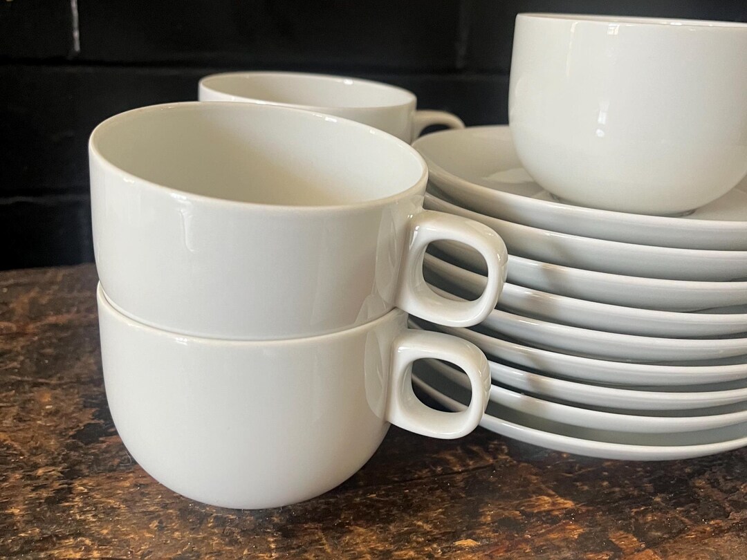 Vintage Rosenthal Coffee Set Moon White Set of 9 Cups and Saucers - Etsy