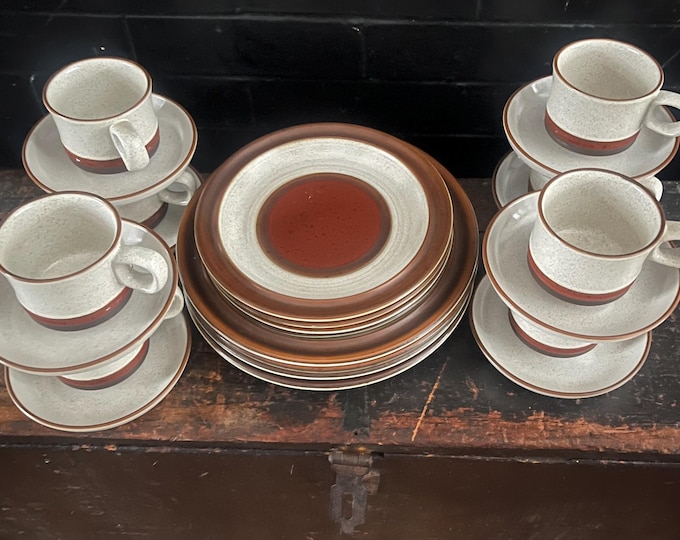Set of 3 Vintage 1970s Denby Salad Plates -- Rust Red Potter's Wheel ...
