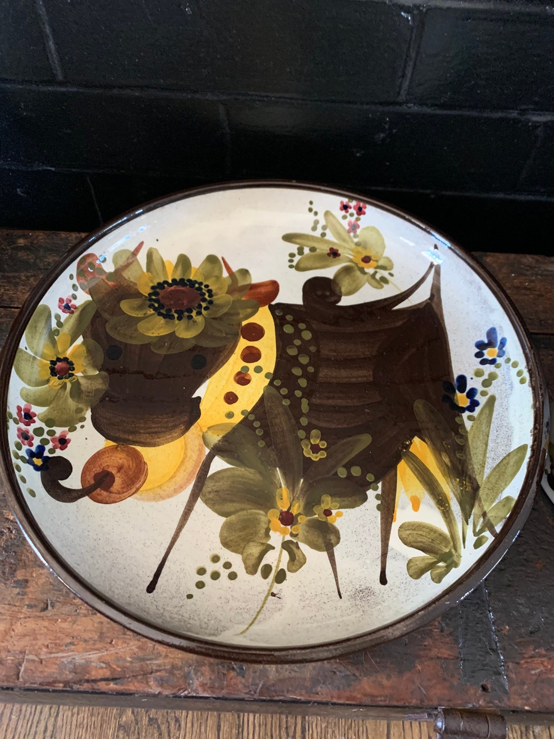 Vintage Handpainted Cow Pottery Dinnerware Set Dessert Set Modern ...